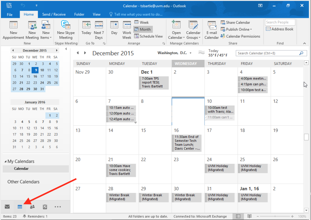 Configure Default Calendar Sharing Preferences – UVM Knowledge Base