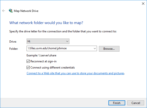 Accessing Network Folders – UVM Knowledge Base