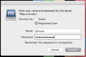 Accessing Network Folders – UVM Knowledge Base