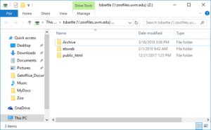 Accessing Network Folders – UVM Knowledge Base