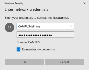Accessing Network Folders – UVM Knowledge Base