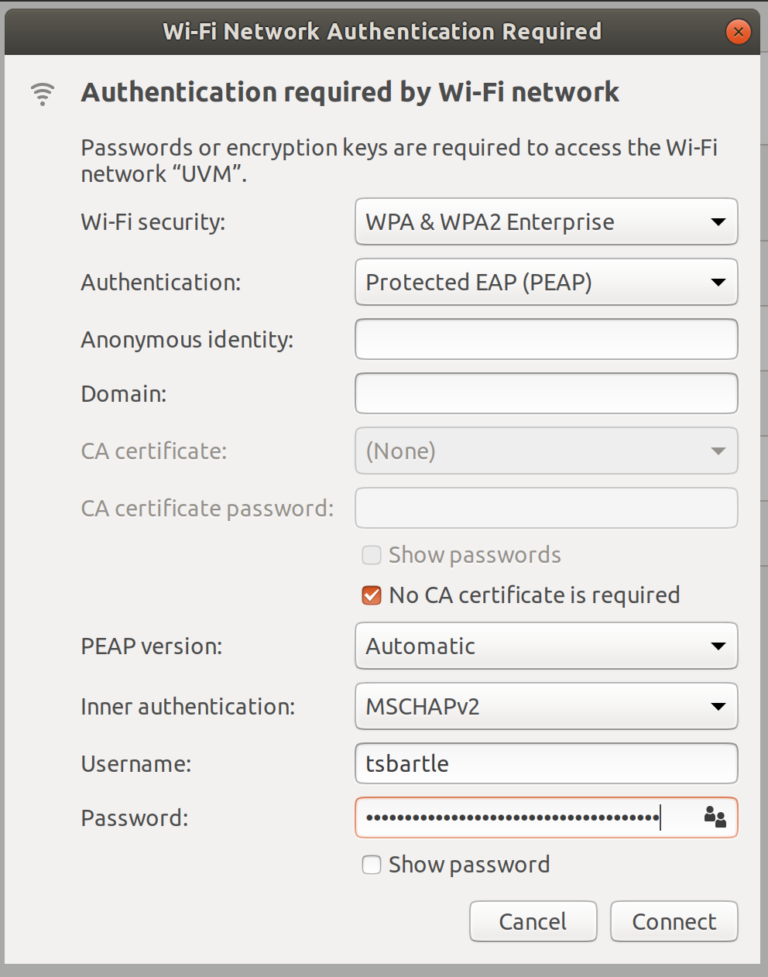 Connect to UVM Wireless – UVM Knowledge Base