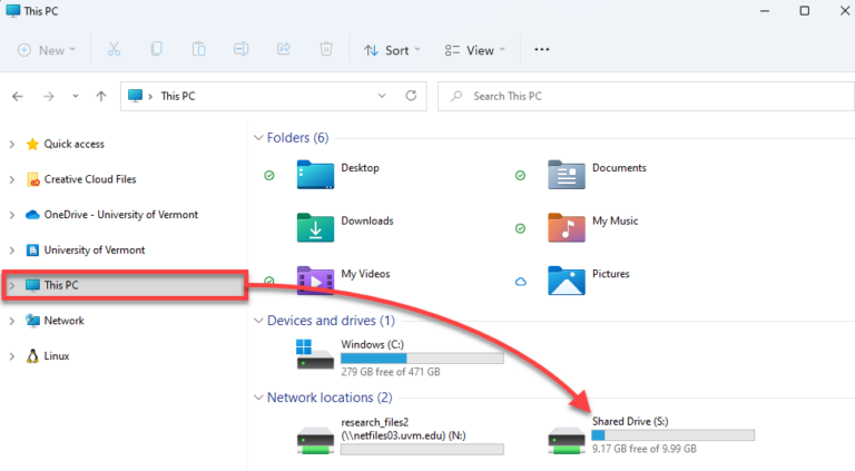 Accessing Network Folders – UVM Knowledge Base