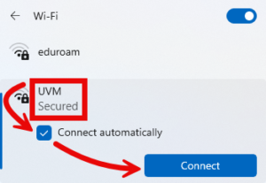 Connect to UVM Wireless – UVM Knowledge Base