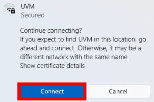 Connect to UVM Wireless – UVM Knowledge Base