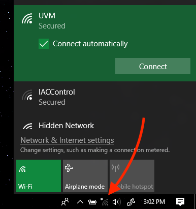 Connect to UVM Wireless – UVM Knowledge Base