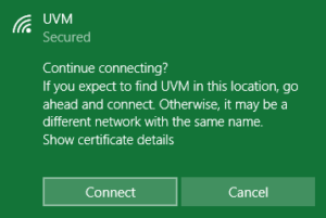 Connect to UVM Wireless – UVM Knowledge Base