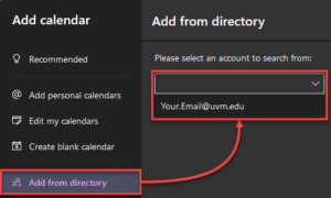 Adding and Subscribing to Campus Calendars – UVM Knowledge Base