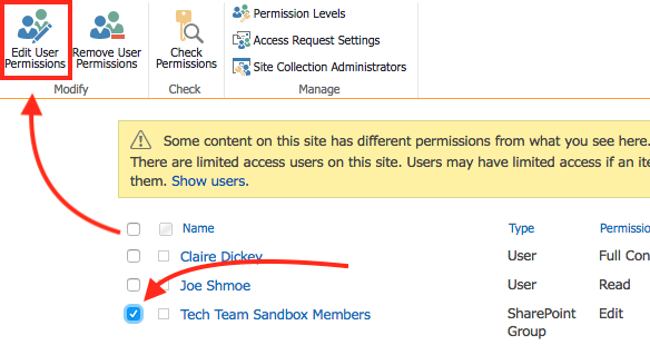 SharePoint 2016 Permissions Management – UVM Knowledge Base