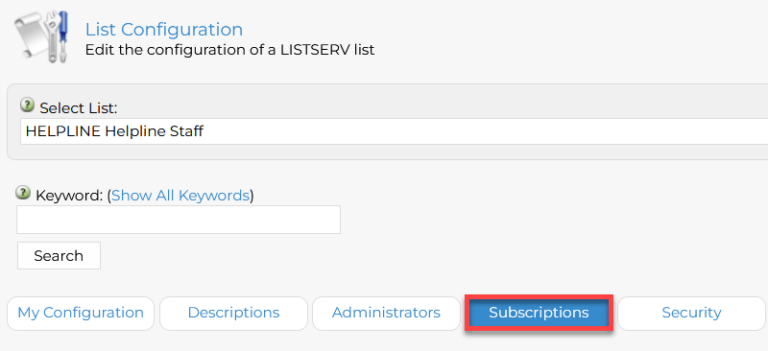 LISTSERV Subscription Management and Administration – UVM Knowledge Base