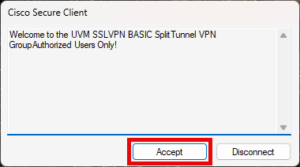 Cisco Secure Client VPN – UVM Knowledge Base