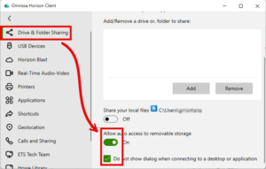 UVM VDI – Accessing Local Drives using Horizon Client App – UVM Knowledge Base