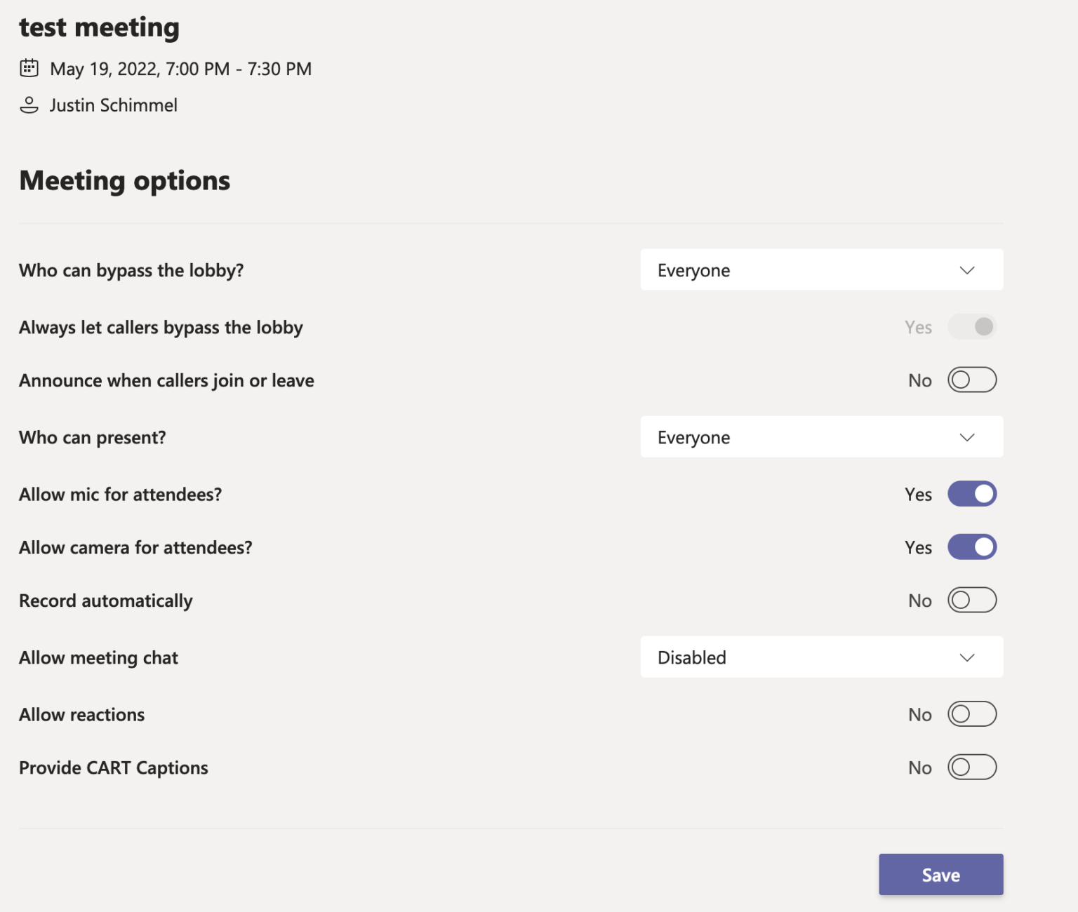 Microsoft Teams – Meeting Options – UVM Knowledge Base