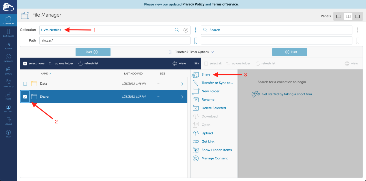 Globus (data transfer service) – UVM Knowledge Base