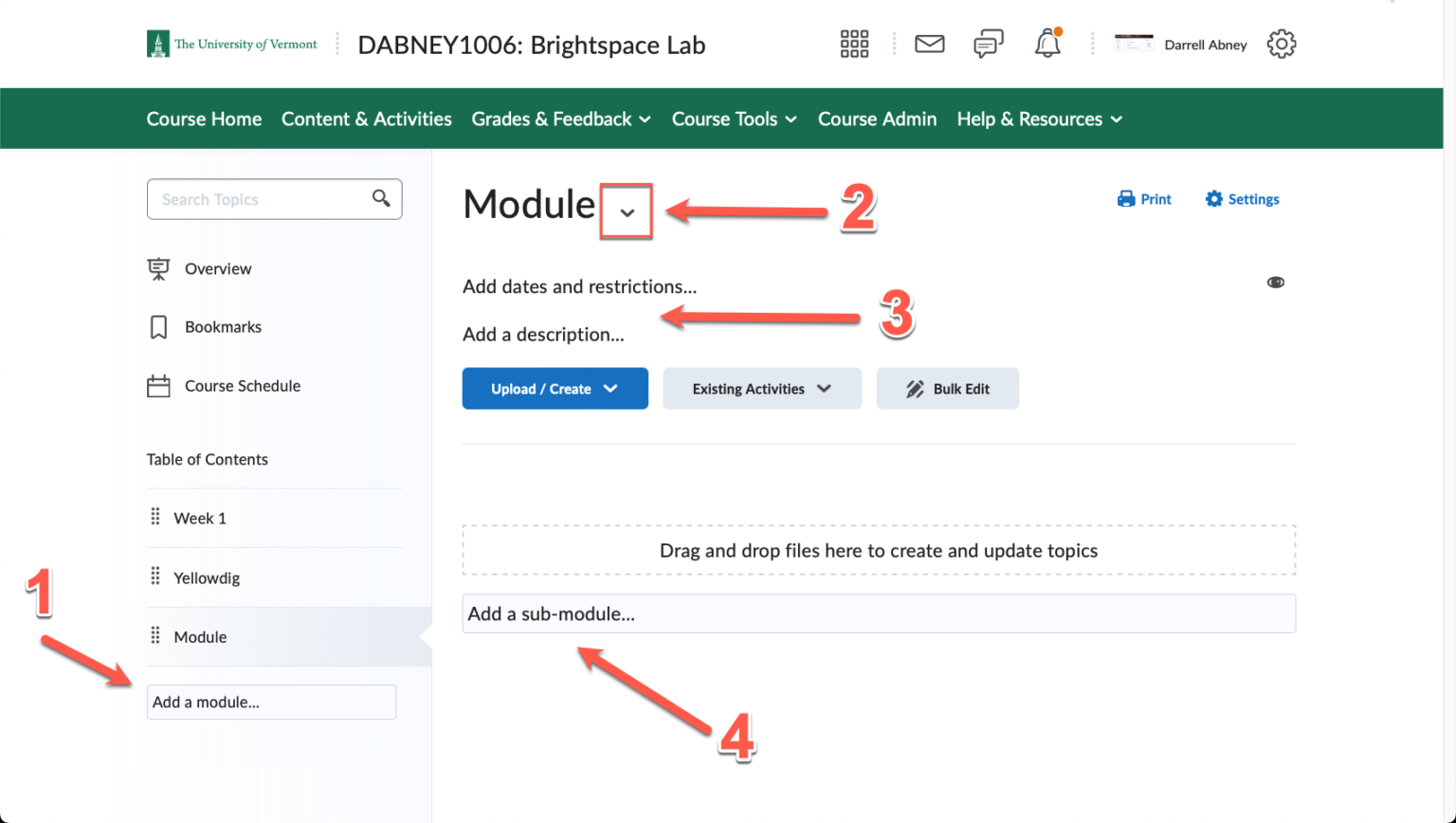 Brightspace – Content & Activities – UVM Knowledge Base