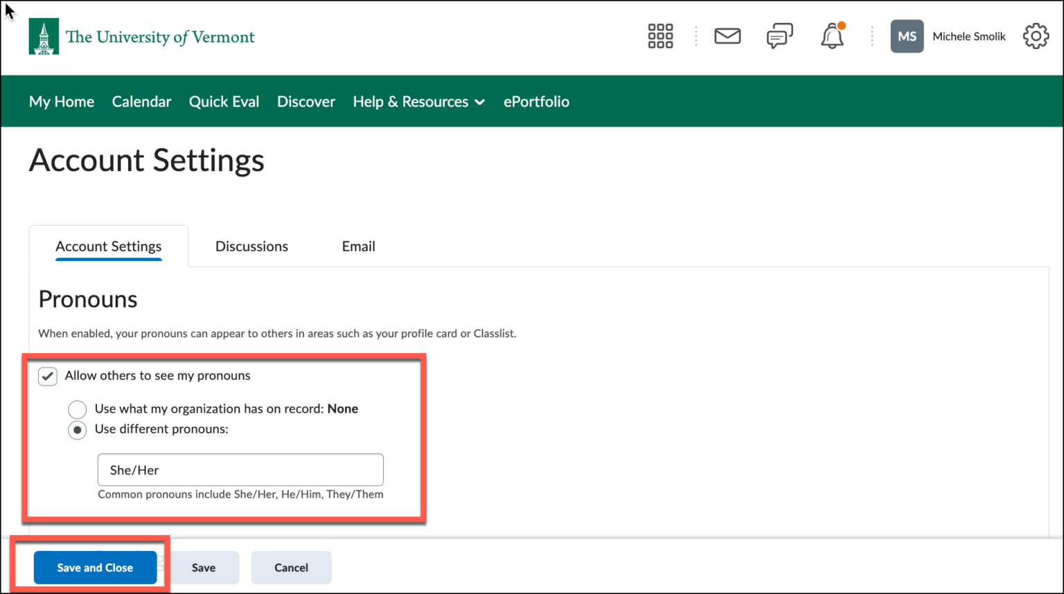 Brightspace – Email, Notifications, Profile, and Account Settings – UVM ...