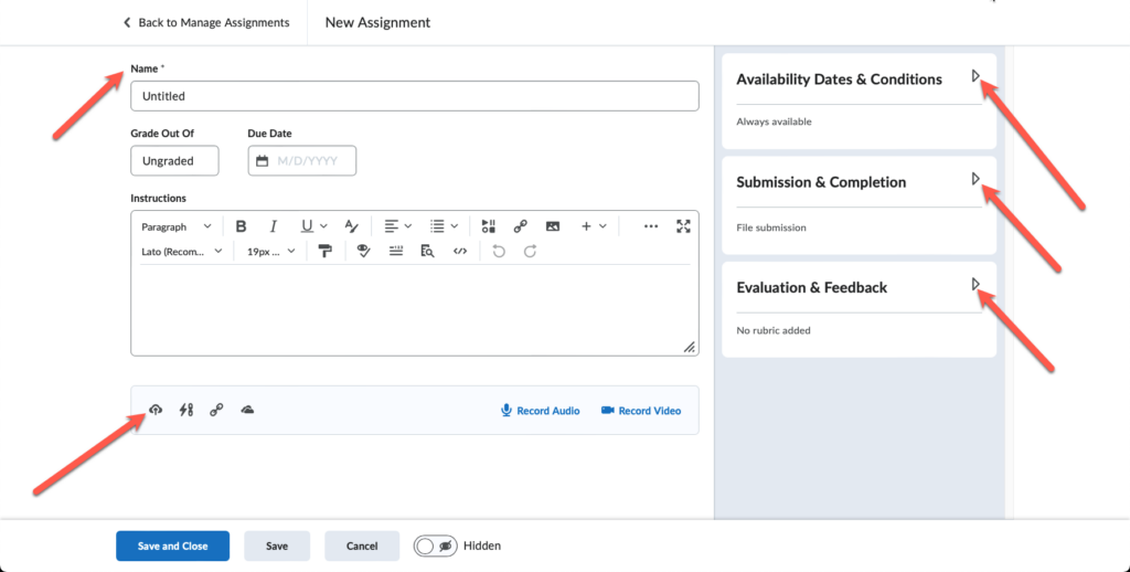 Brightspace – Assignments – UVM Knowledge Base