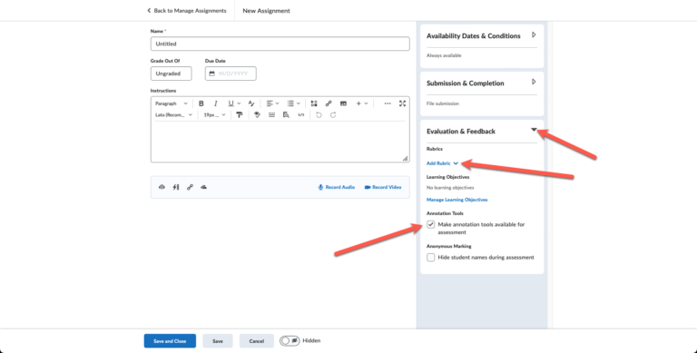 Brightspace – Assignments – UVM Knowledge Base