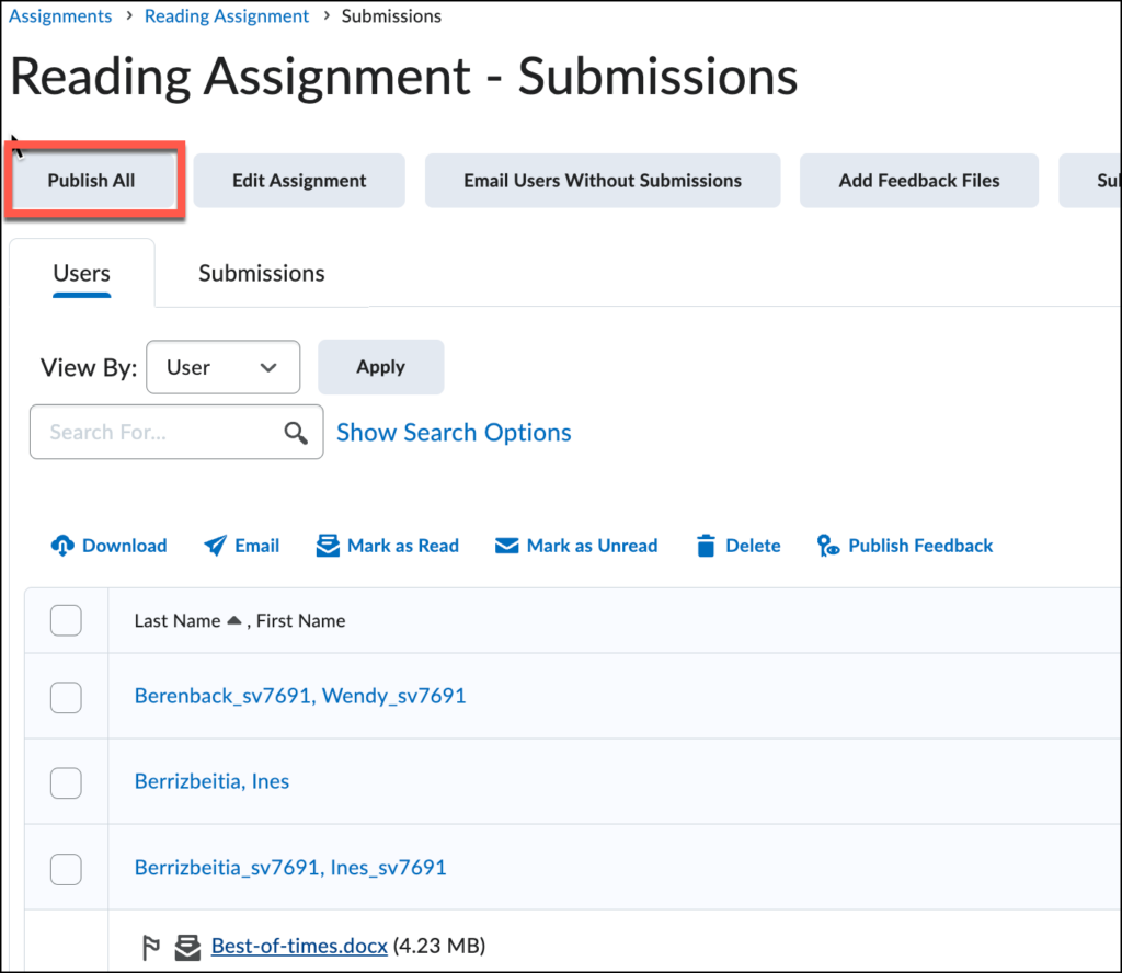Brightspace – Assignments – UVM Knowledge Base