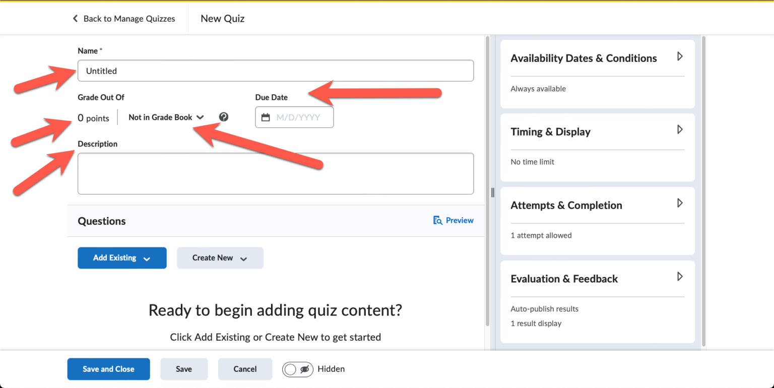 Brightspace – Quizzes – UVM Knowledge Base