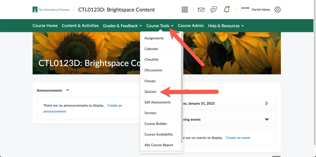 Brightspace – Quizzes – UVM Knowledge Base