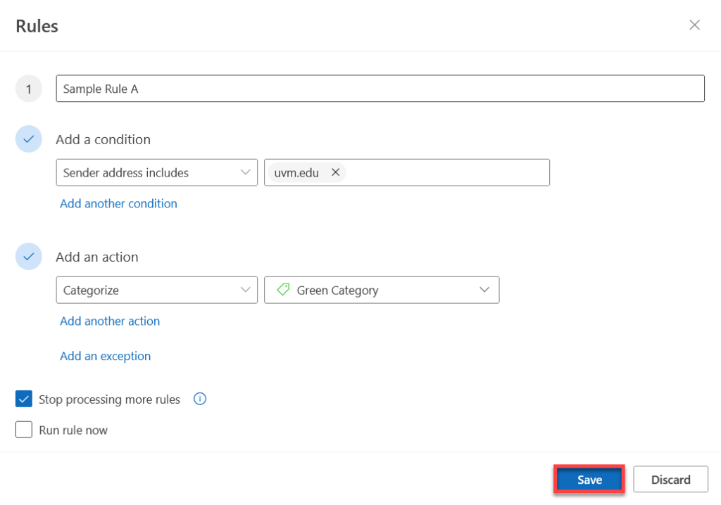Filtering and Forwarding Emails in Outlook – UVM Knowledge Base