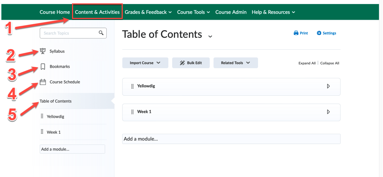 Brightspace – Content & Activities – UVM Knowledge Base