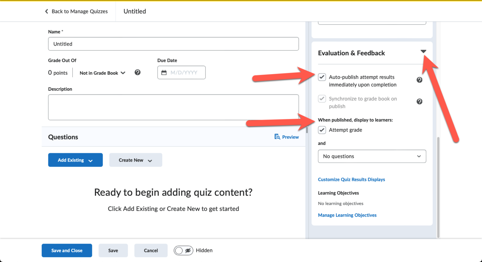 Brightspace – Quizzes – UVM Knowledge Base