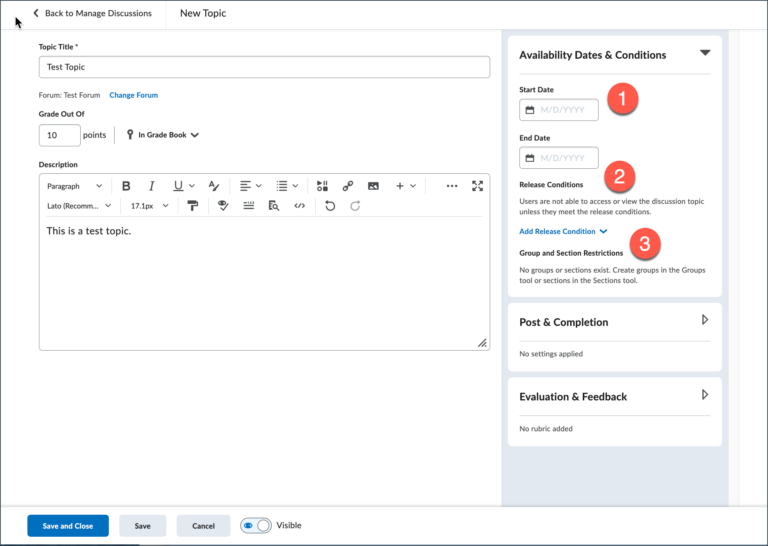 Brightspace – Discussions – UVM Knowledge Base