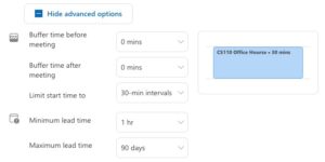 Microsoft Bookings with Me – Setting up Bookable Time – UVM Knowledge Base