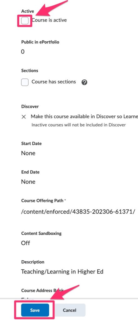 Brightspace – Make Your Course Active (Available) for Students – UVM Knowledge Base