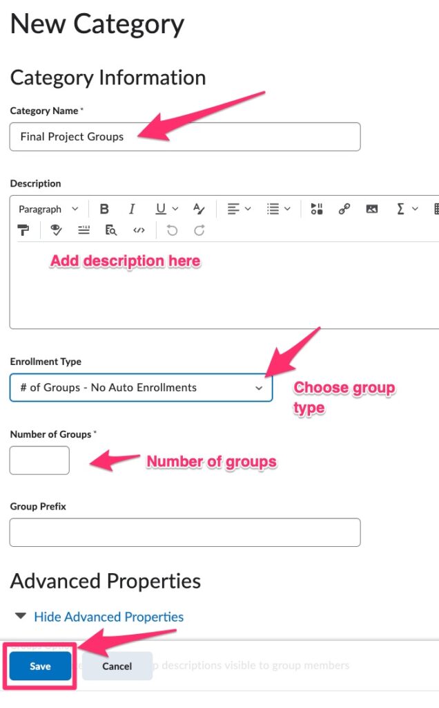 Brightspace – Group Tool – UVM Knowledge Base