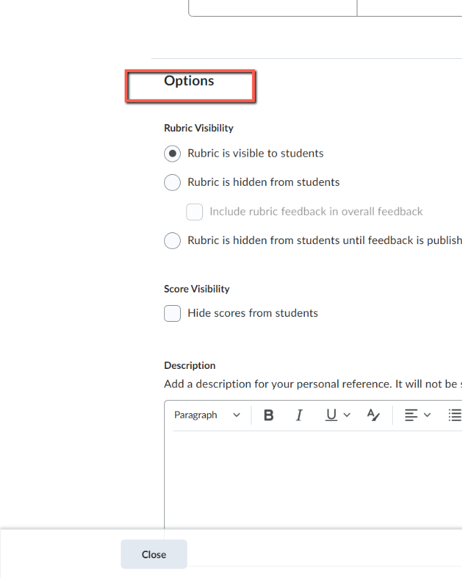 Brightspace – Rubrics – UVM Knowledge Base