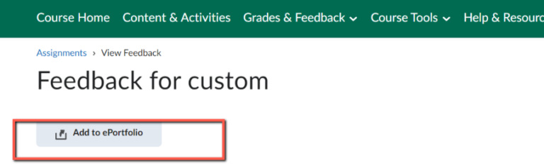 Brightspace – ePortfolio – UVM Knowledge Base