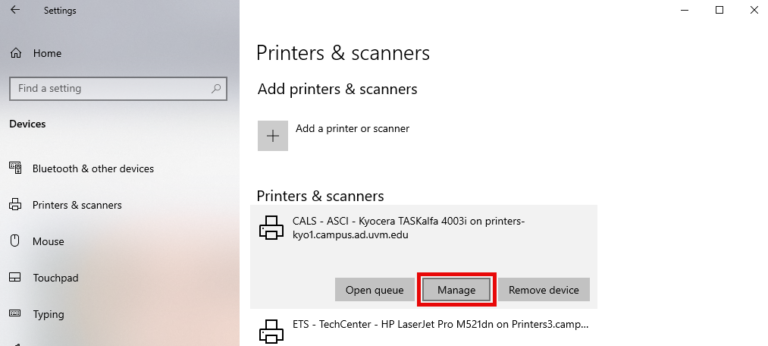 Printers: Faculty and Staff (Kyocera) – UVM Knowledge Base