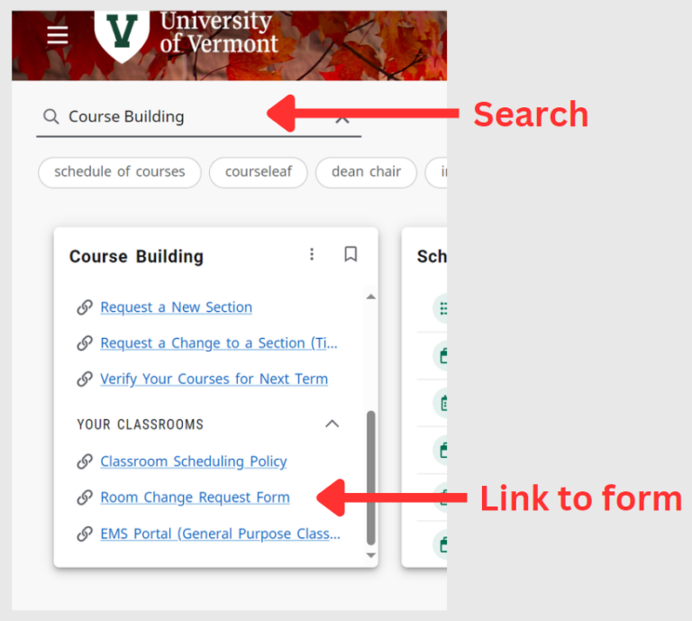 myUVM – Course Building for Instructors – UVM Knowledge Base