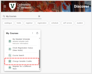 myUVM – Class Registration for Students – UVM Knowledge Base