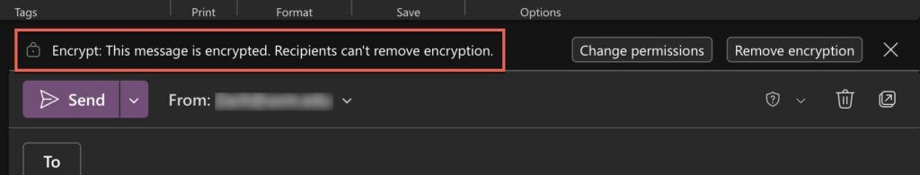 Microsoft Outlook – Encrypting an Email Message – UVM Knowledge Base