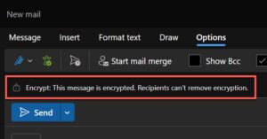 Microsoft Outlook – Encrypting an Email Message – UVM Knowledge Base
