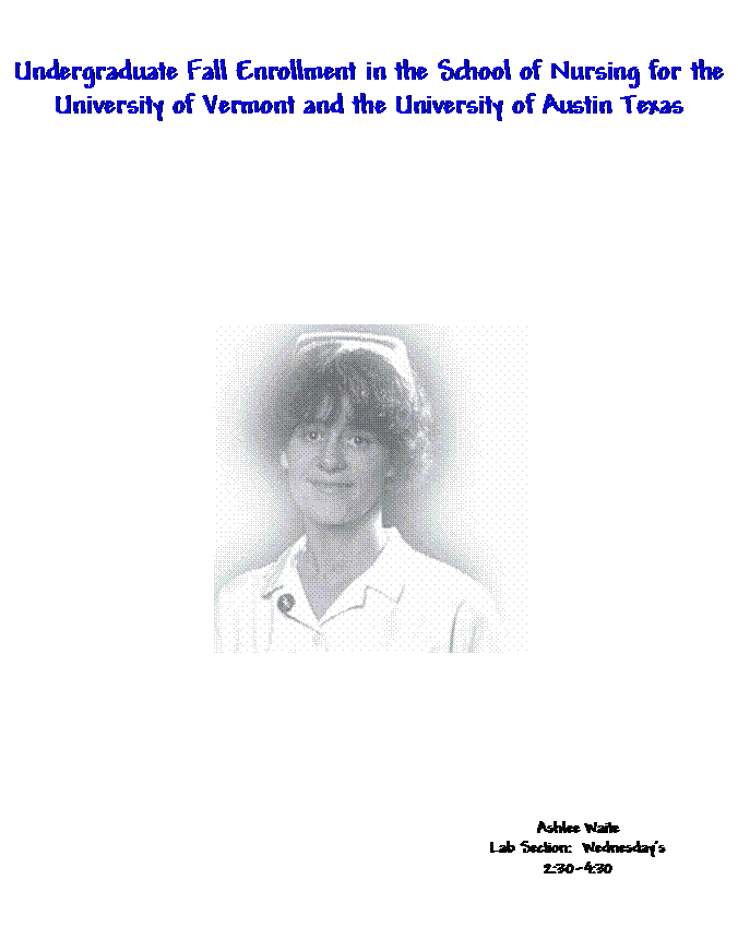 Undergraduate FallEnrollment in the School of Nursing for the