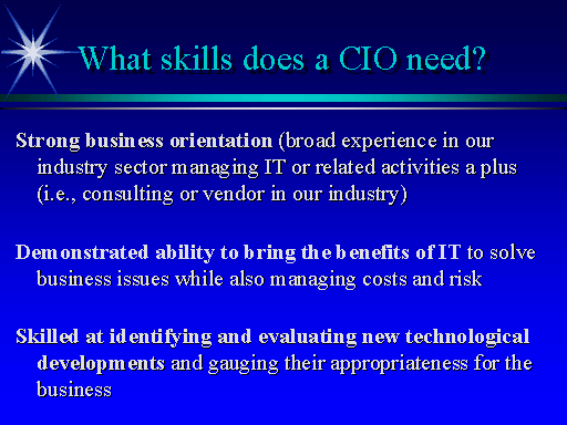 What skills does a CIO need?