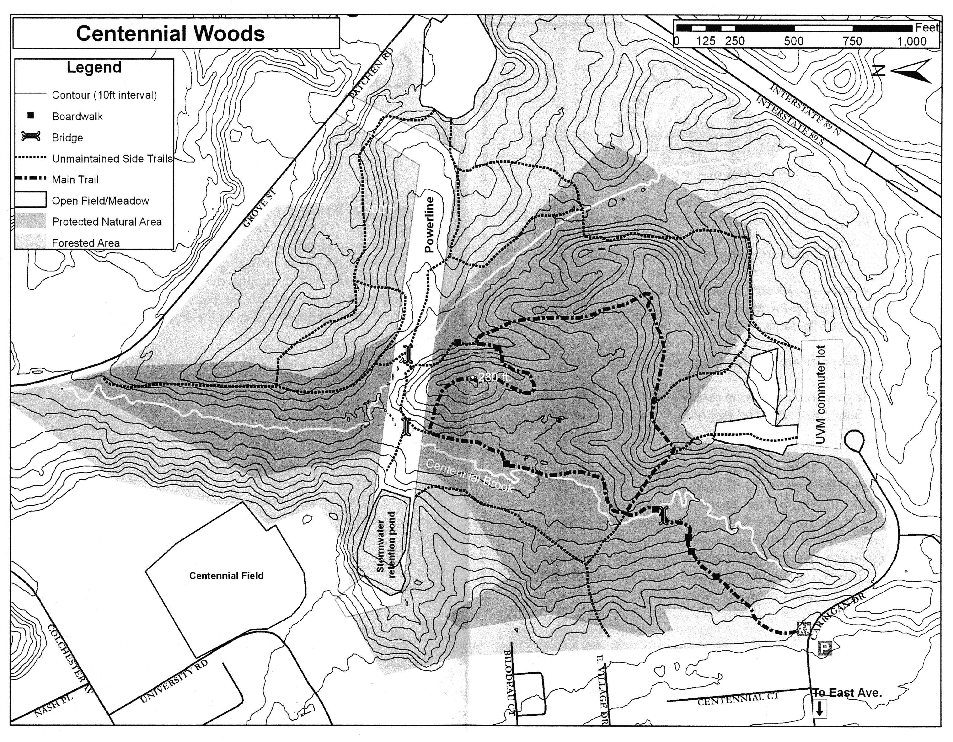 Maps, Aerial Views, GIS - Centennial Woods Natural Area - UVM Libraries ...
